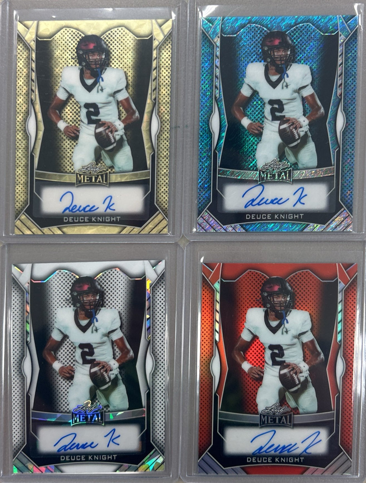 Deuce Knight 2025 Leaf Metal Football Autograph Pack – Leaf Trading Cards